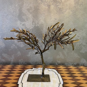 Olive Tree - Bronze Brass Olive Tree - Tumbled Olive Tree - Metal Olive ...