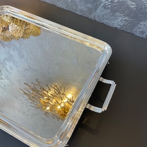 Silver Color Serving Tray 53 X 42 Cm ( 21 X 16.5 Inches ) Made of High ...