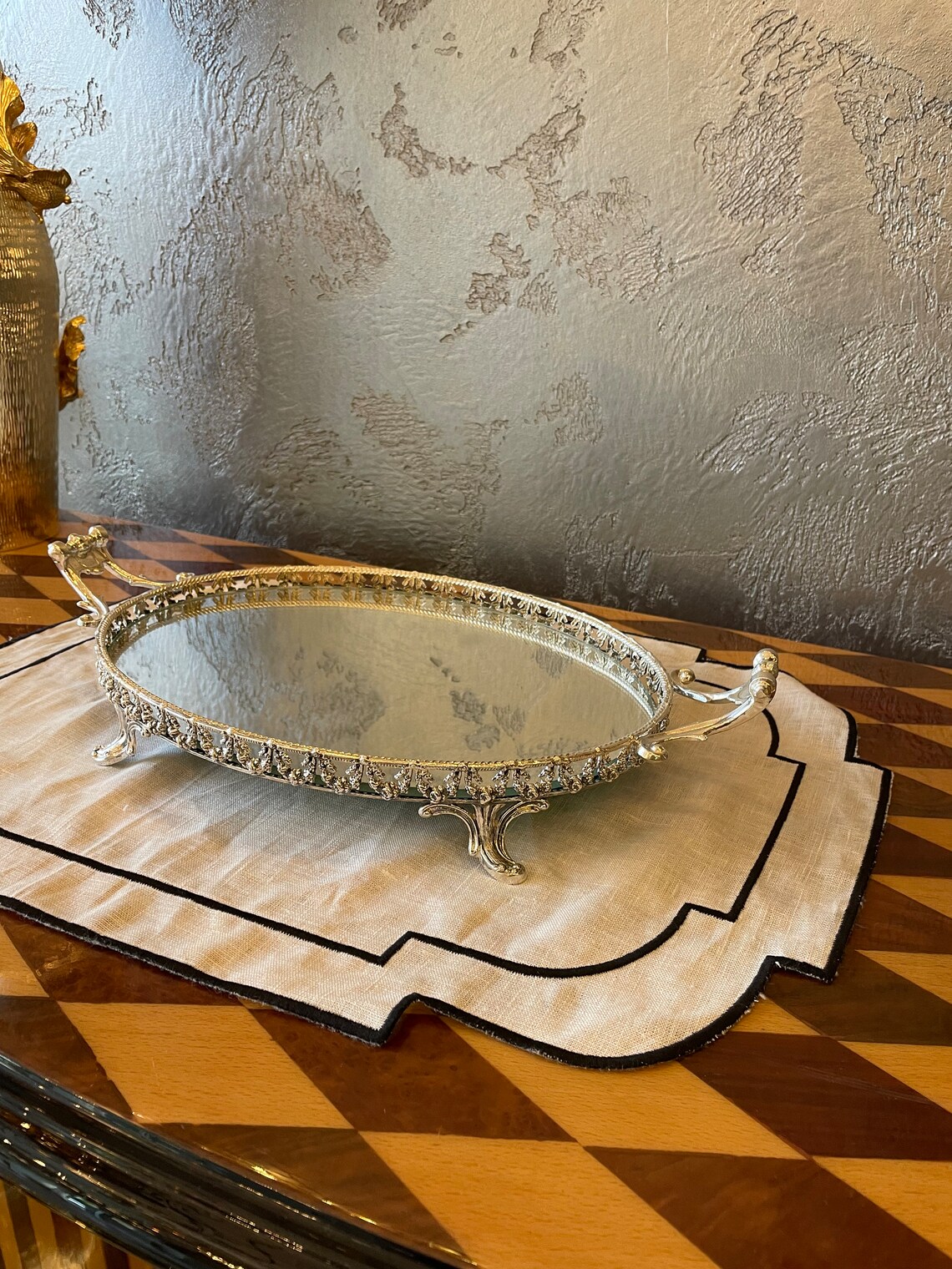Rectangular Tray Serving Tray Coffee Cup Tray Brass Tray - Etsy