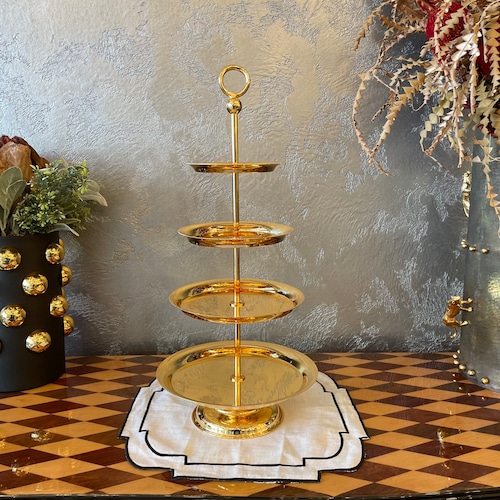 4 Tier Tray Stand Cake Stand 4 Tier Serving Tray Silver - Etsy