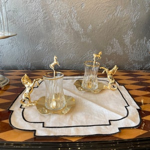 Turkish Arabic Tea Glass Set of 6, Gold, Tea Glasses and Sets Turkish ...