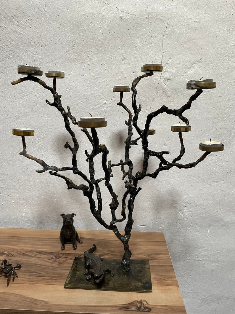 Candlestick With 10 Candles Tree Branch Pattern Classic Style | Etsy