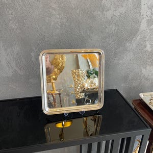 Square Tea Serving Tray With Silver Plated Legs | Modern Home Decor ...
