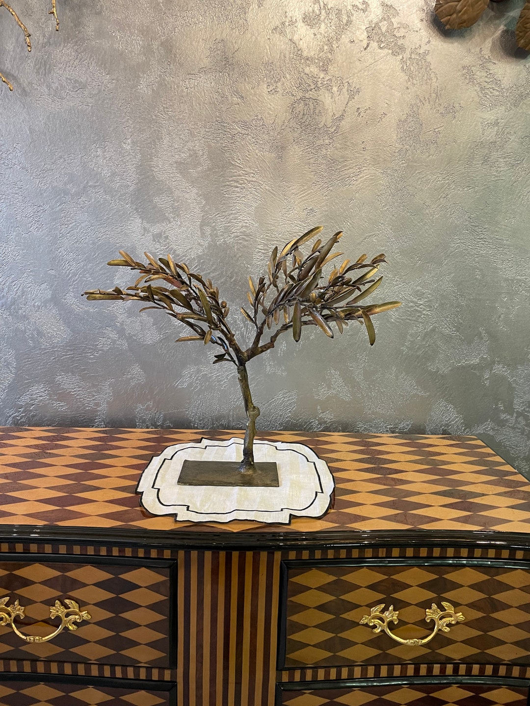 Olive Tree - Bronze Brass Olive Tree - Tumbled Olive Tree - Metal Olive ...