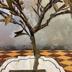 Olive Tree - Bronze Brass Olive Tree - Tumbled Olive Tree - Metal Olive ...