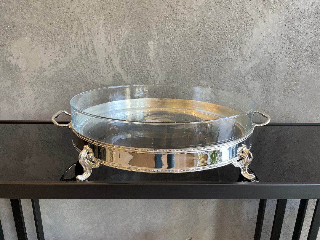 40 Cm Diameter (15.7 Inches) Round Silver Plated Food Serving Bowl ...
