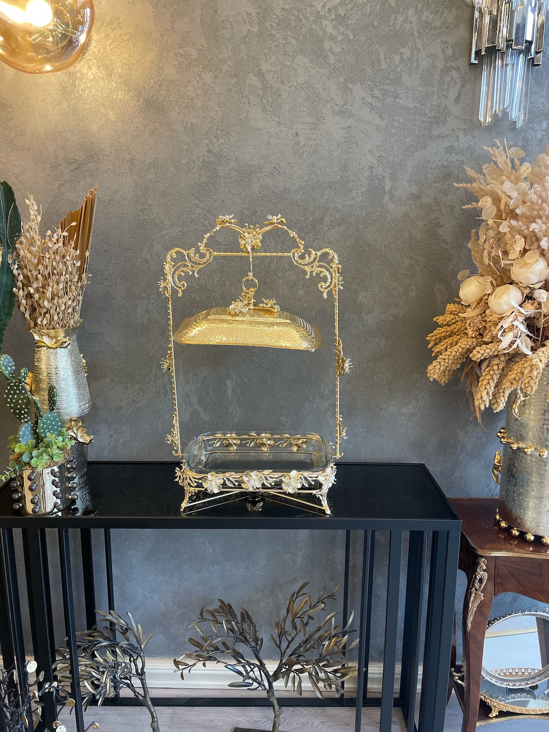 Chafing Food Warmer, Silver Plated Buffet, Gold Buffet Sets, Round ...