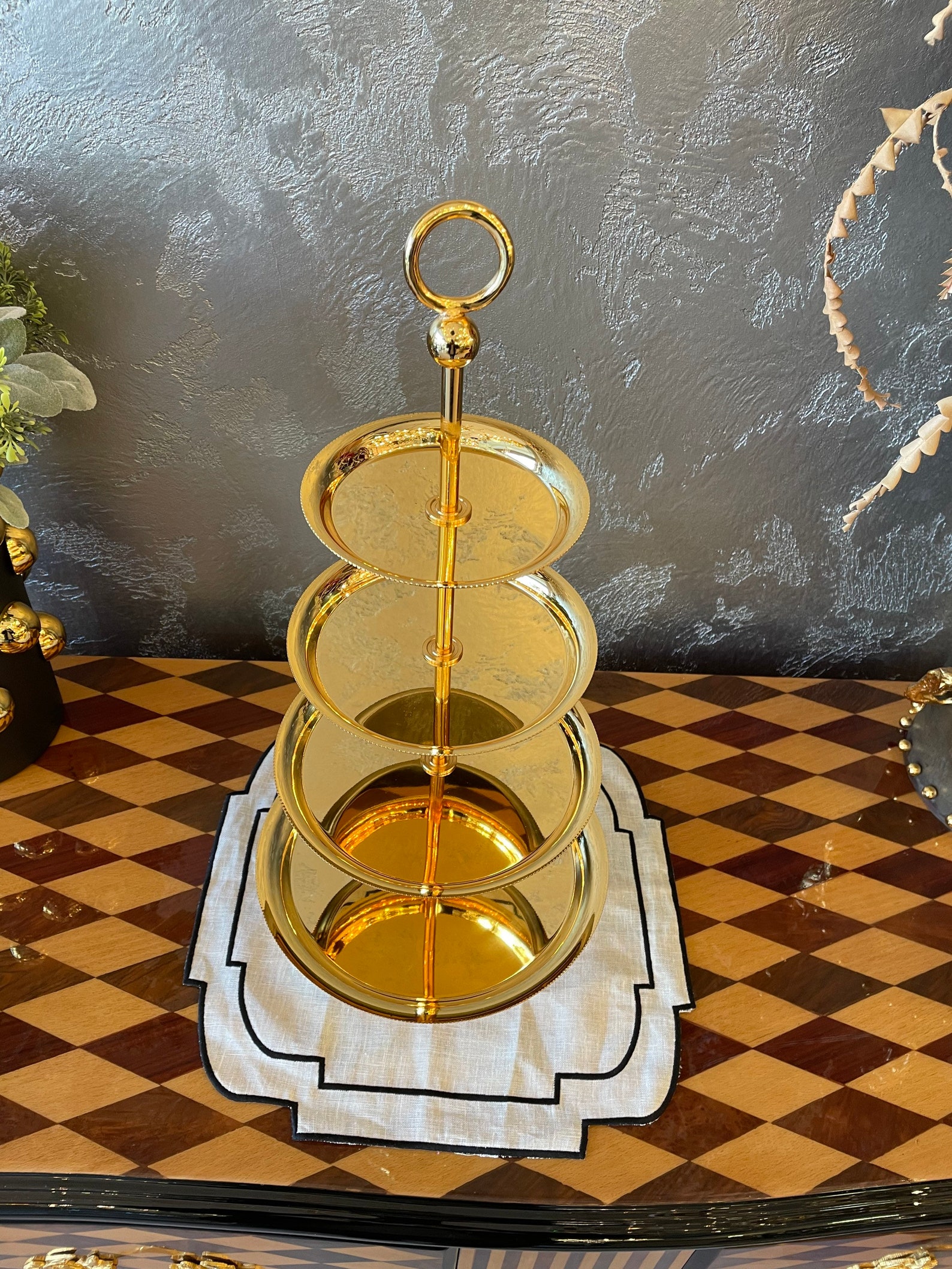 4 Tier Tray Stand | Cake Stand | 4 Tier Serving Tray | Silver Cake ...