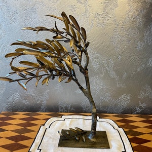 Olive Tree - Bronze Brass Olive Tree - Tumbled Olive Tree - Metal Olive ...