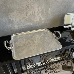 This Serving Tray is Rectangular in Silver Color. Manufactured Using ...