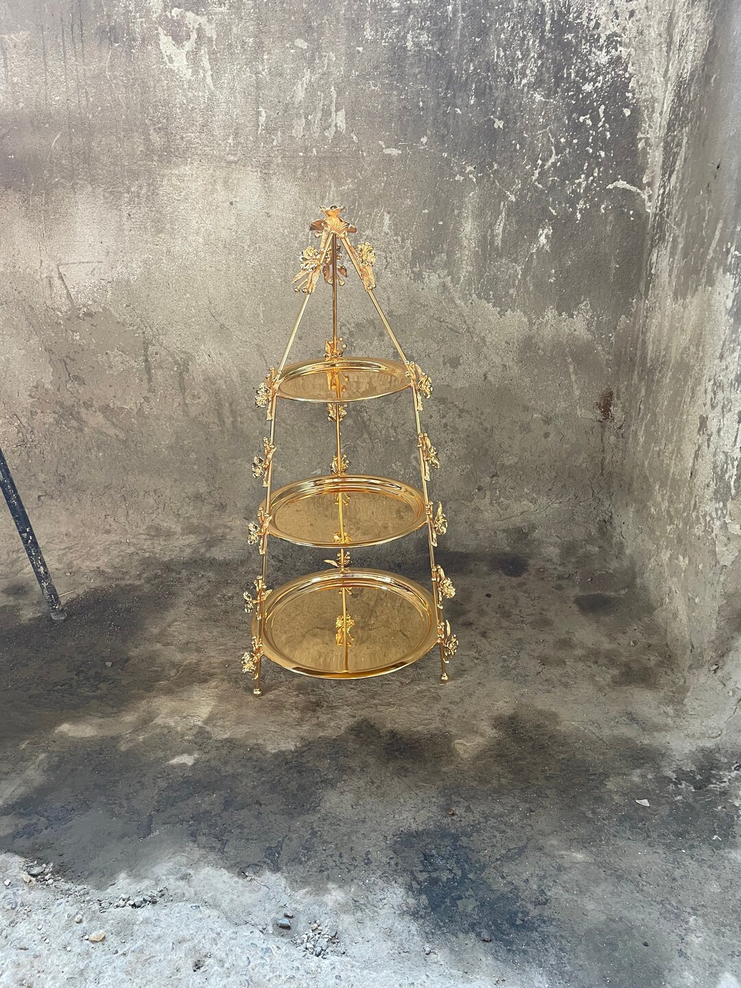 3-tier Tray Stand, Cake Stand, 3-tier Serving Tray, Silver Cake Stand ...