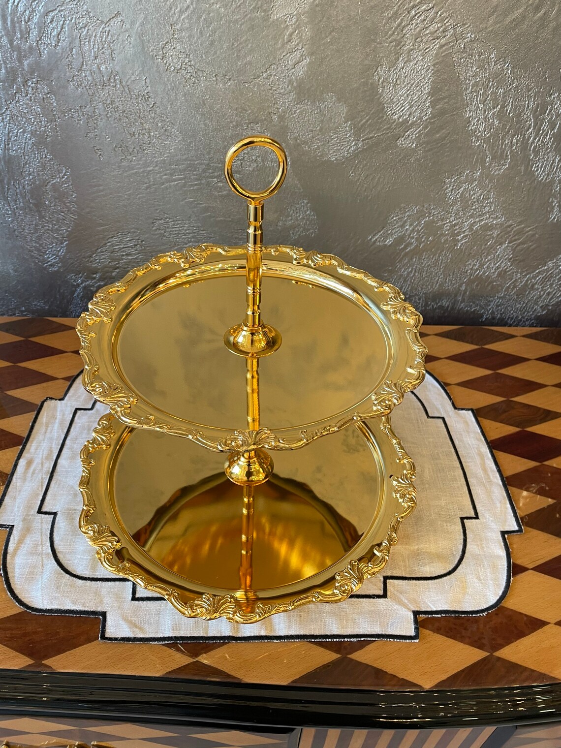 2 Tier Tray Stand Cake Stand 2 Tier Serving Tray Tier | Etsy