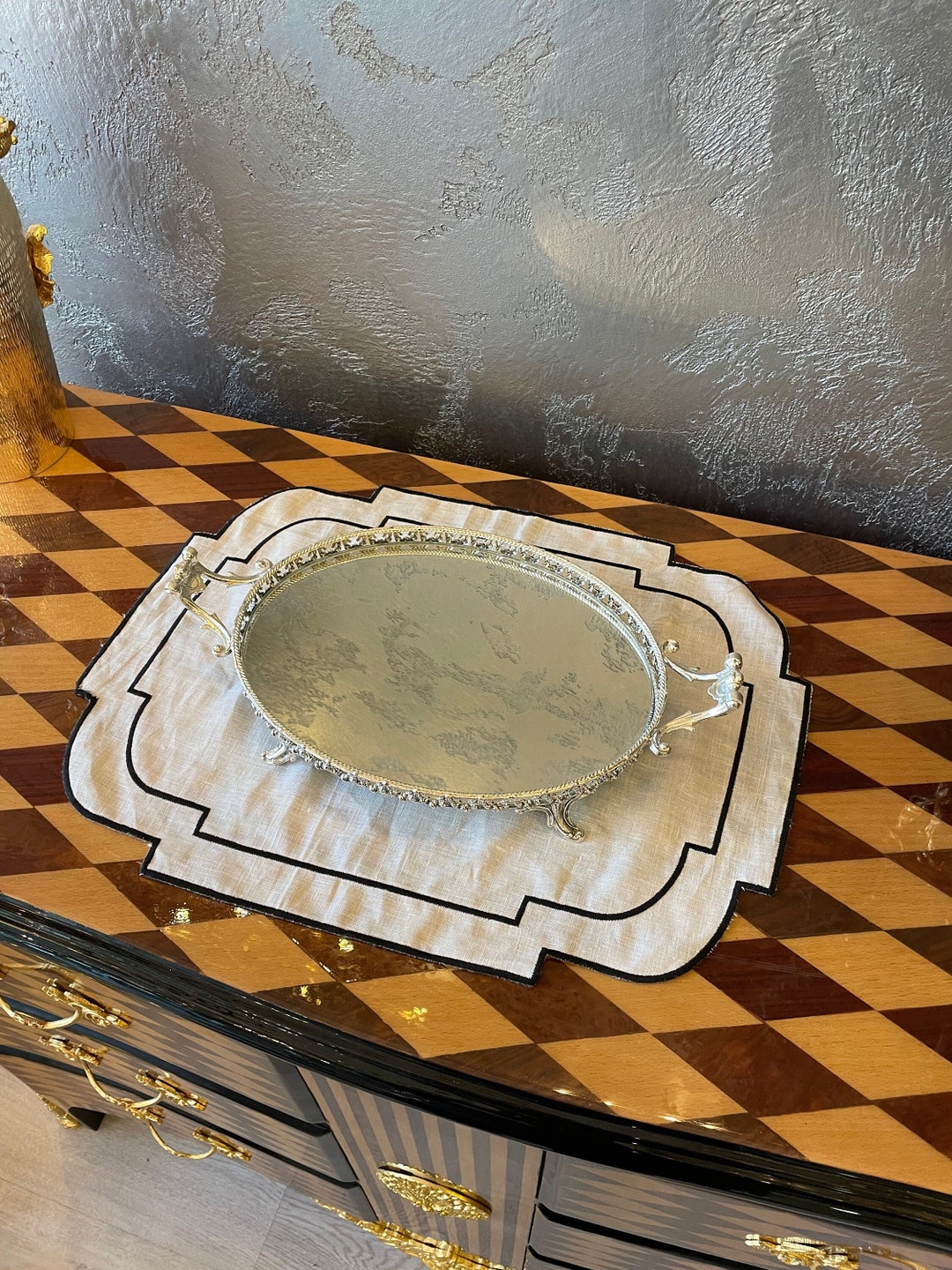 Rectangular Tray, Serving Tray, Coffee Cup Tray, Brass Tray, Decorative ...