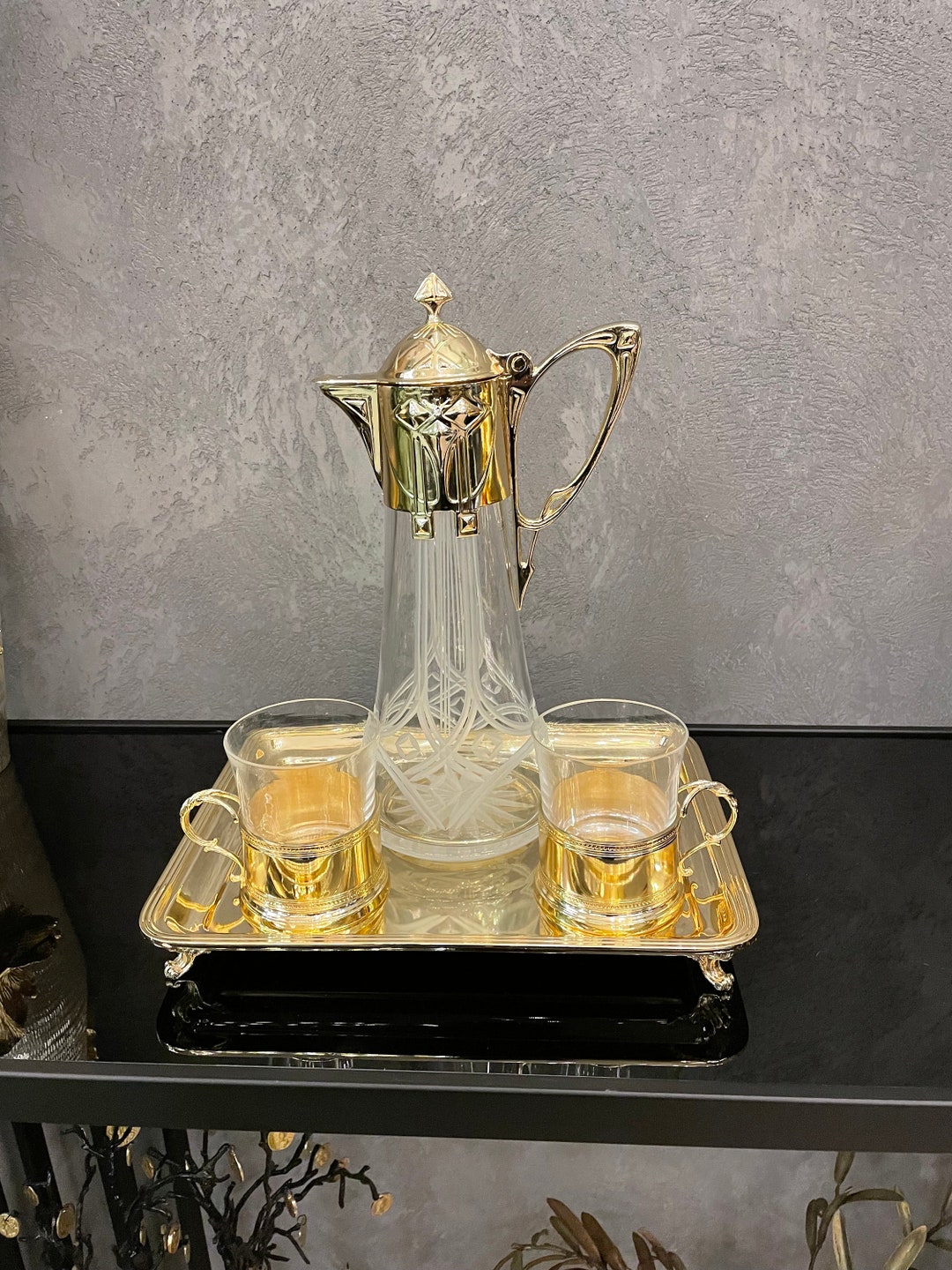 Silver Pitcher Pitcher Set Pitcher and Glass Set Pitcher - Etsy