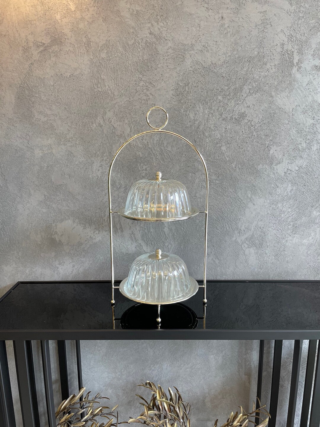 Two Storey Silver Food Service Stand With Pine Cover. Manufactured ...