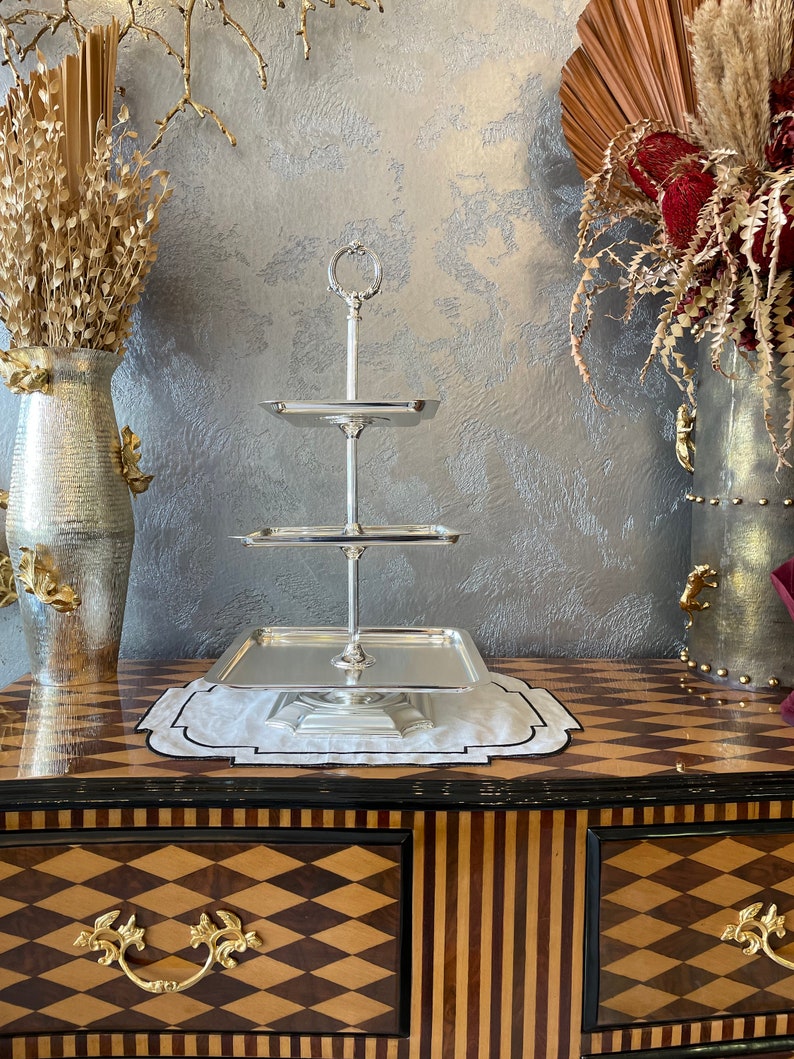 3-tier Tray Stand Square Cake Stand 3-tier Serving Tray - Etsy