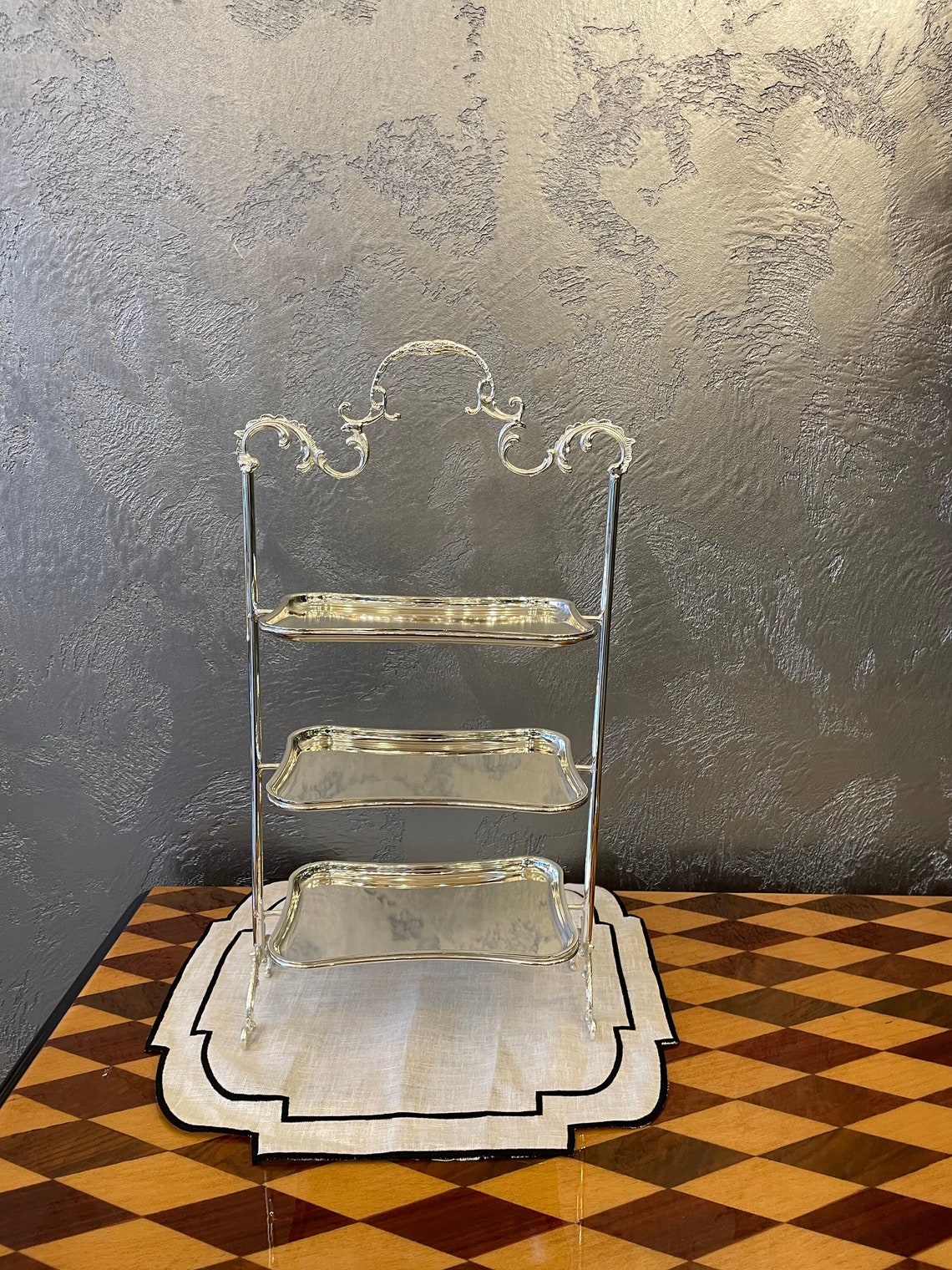 3 Tier Tray Stand Cake Stand 3 Tier Serving Tray Silver - Etsy