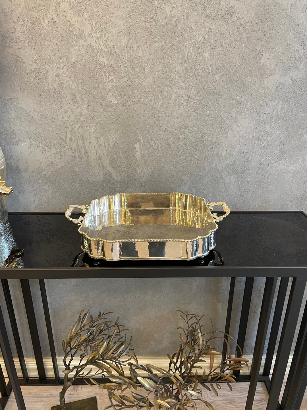 Silver Plated Serving Tray, Decorate the Interior With Accessories, Use ...