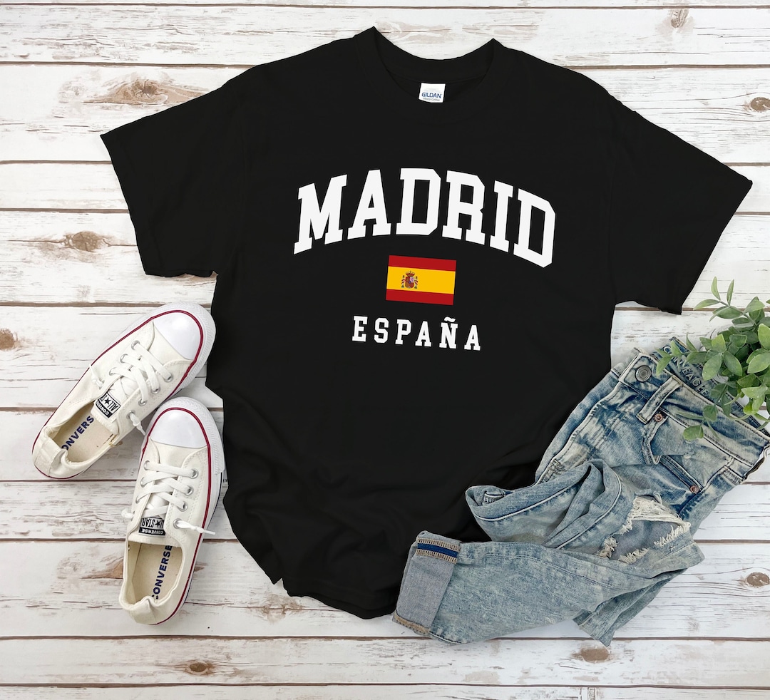 Madrid Shirt, Country Flag Logo Espana Tshirt, Cozy Madrid Tee Unisex ...