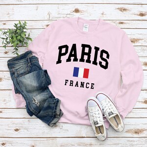 Paris Sweatshirt, Country Flag Logo France Sweater, Cozy Paris Crewneck ...