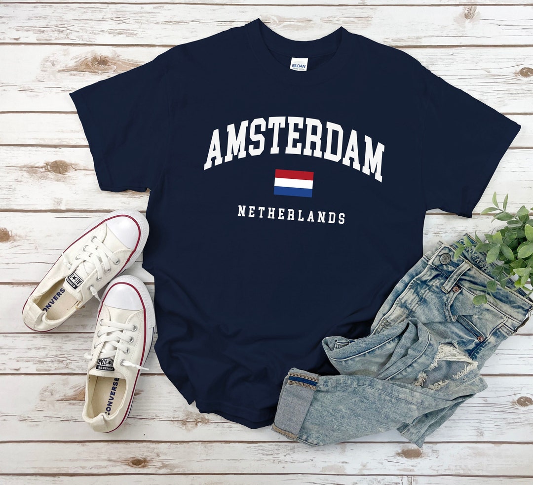Amsterdam Shirt, Country Flag Logo Netherlands Tshirt, Cozy Amsterdam ...