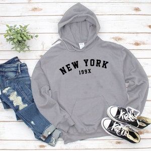 New York 199x Hoodie Sweatshirt NY City Comfort Cotton Hooded Standard ...