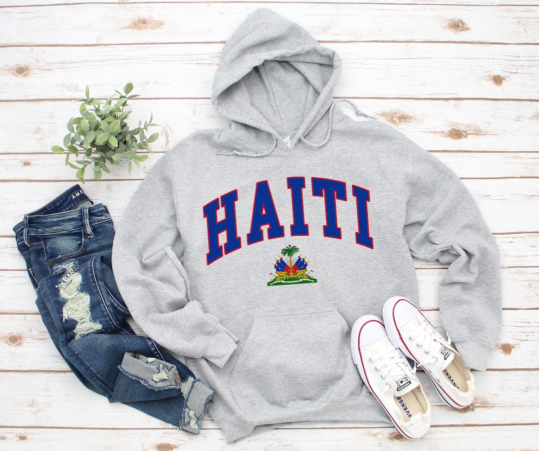 Haiti Hoodie, Coat of Arms of Haitian Sweatshirt, Cozy Pullover Unisex ...