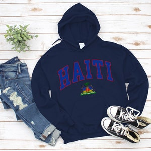 Haiti Hoodie, Coat of Arms of Haitian Sweatshirt, Cozy Pullover Unisex ...