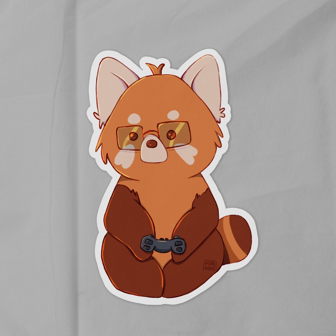 Nerdy Cute Red Panda Sticker Cute Animal Sticker Funny Red Panda ...