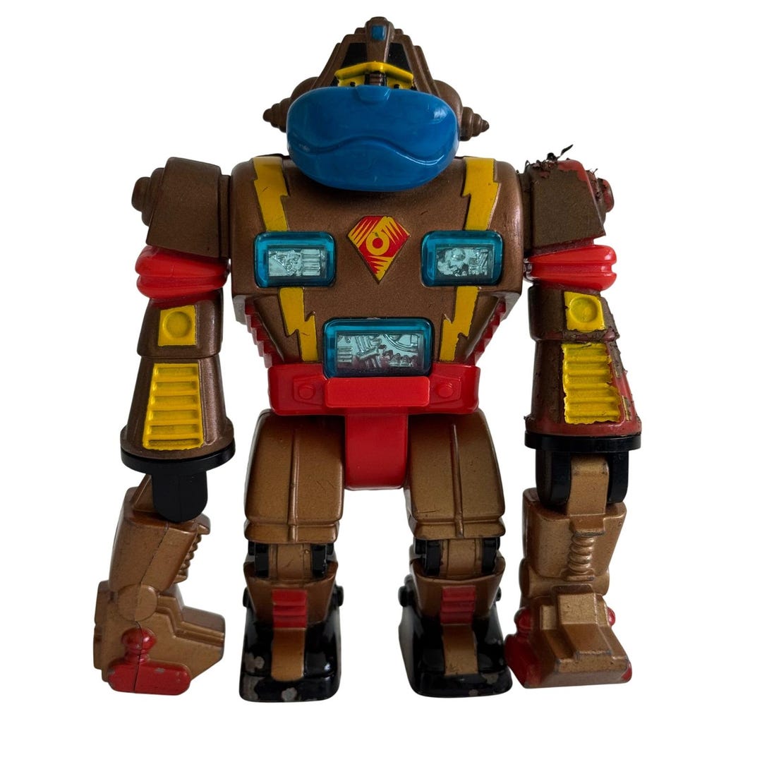 Vintage 1986 LJN Toys Ltd Fluffi Robot Action Figure Brown Blue Yellow ...