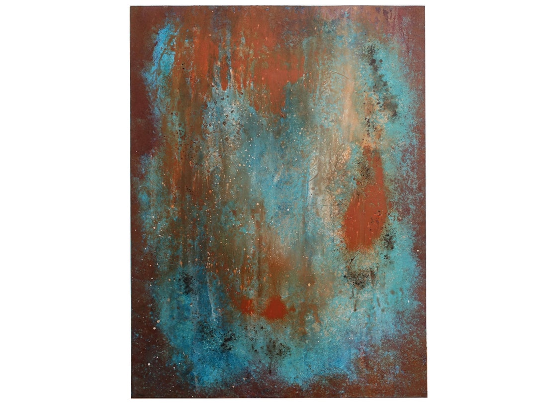 Abstract Painting Rust Effect Painting Acrylic Painting - Etsy