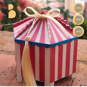 Circus Box Template, Circus Party, Favor Box Circus, Circus Birthday ...
