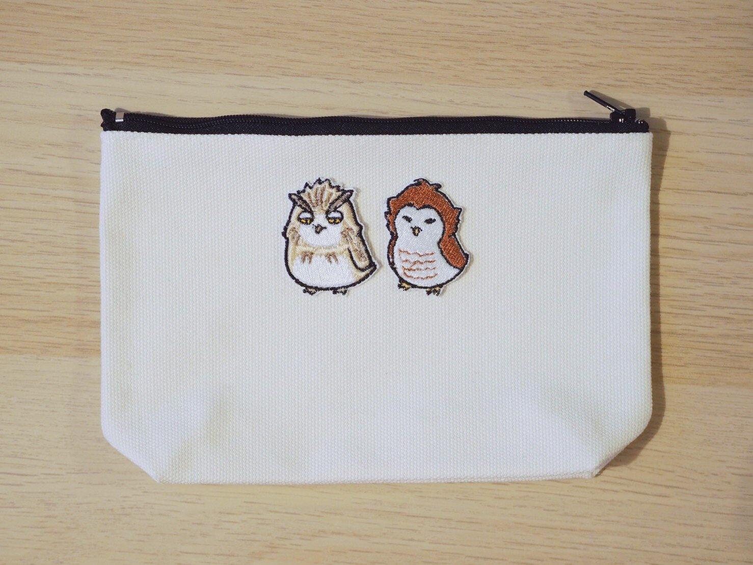 Anime 7 Characters Embroidery Zipper Pouch Animal Owls Fox - Etsy