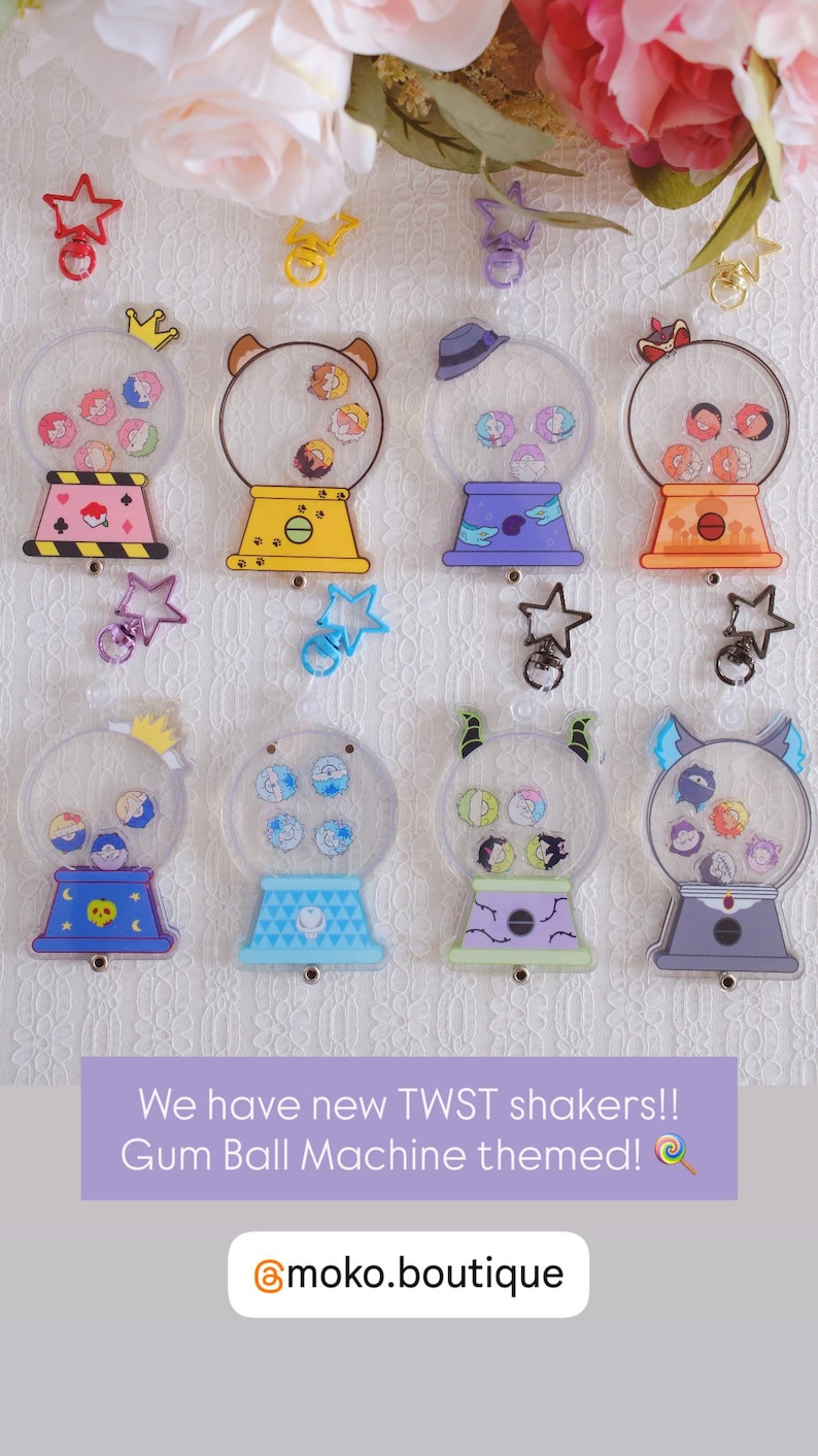 Twst Fan Art Gumball Machine Shaker Keychains - Etsy