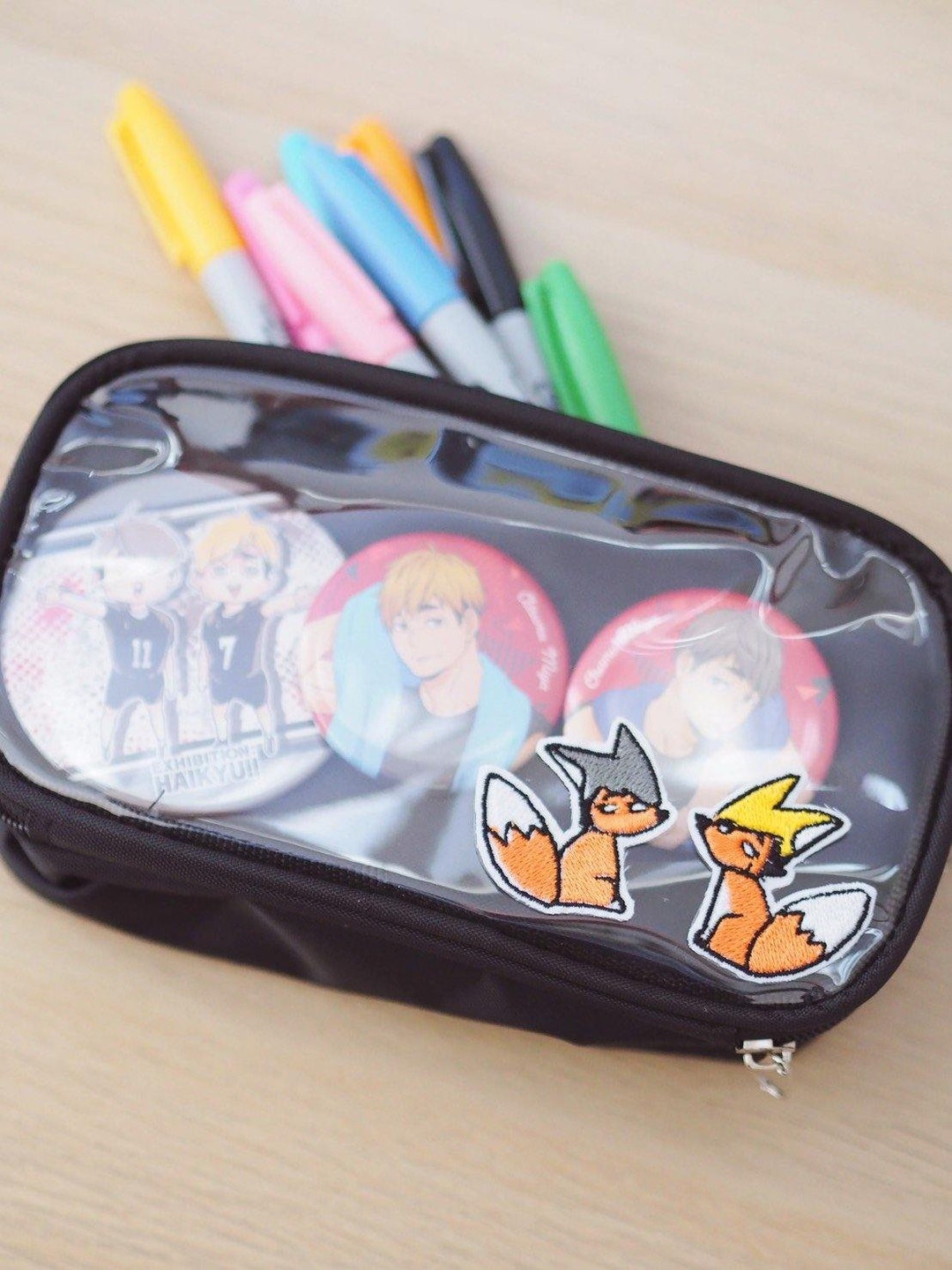 Anime Characters Embroidery Ita Pencil Case Animal Owls Fox Tree Cat ...