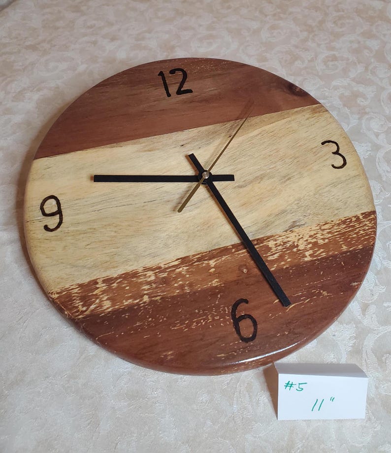 Clock 11 Inch Pallet Wood Handmade Unique - Etsy