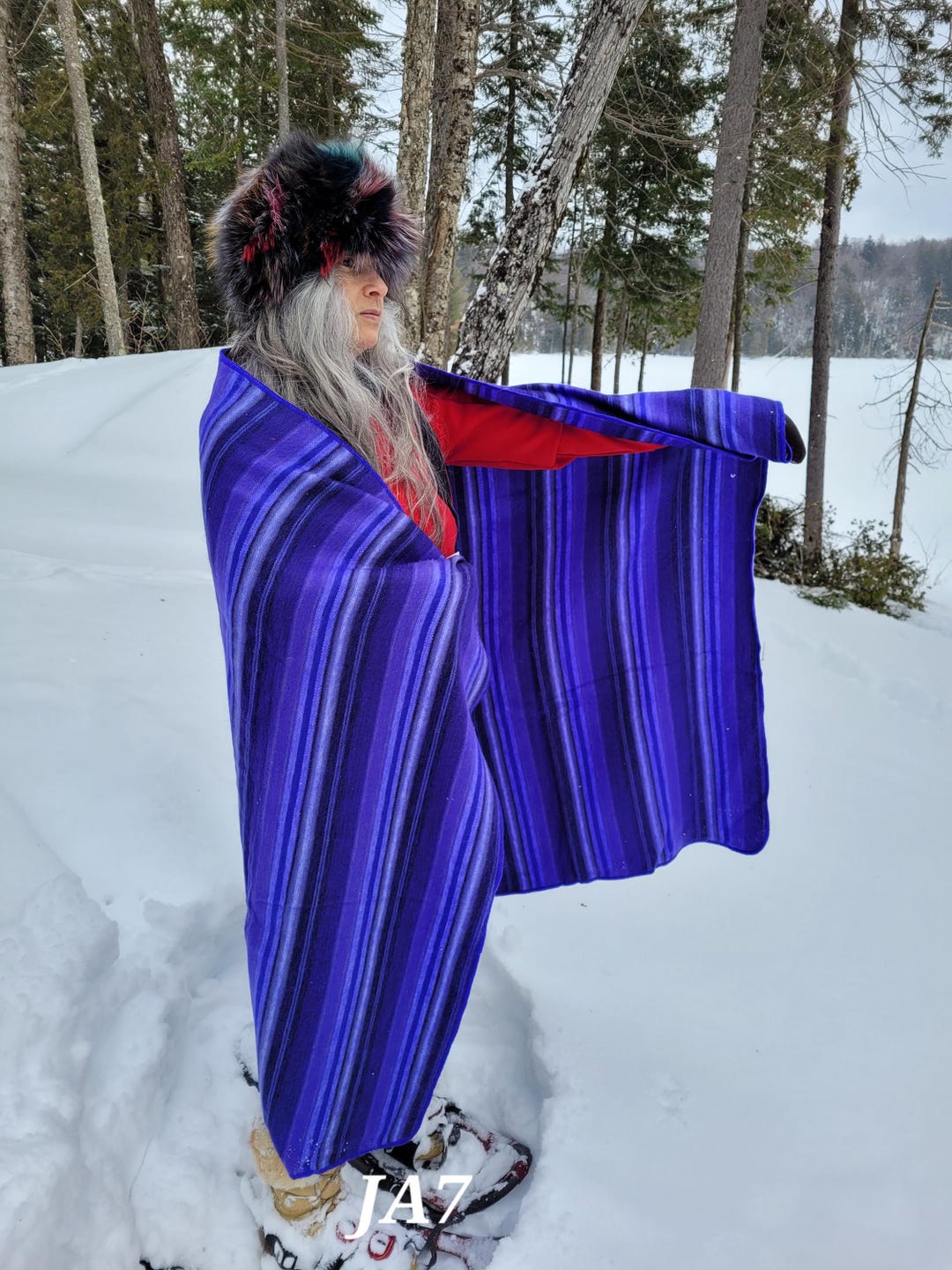 Mauve and Lilac Line Alpaca Wool Throw Blanket (alpaca Throw), Blanket ...