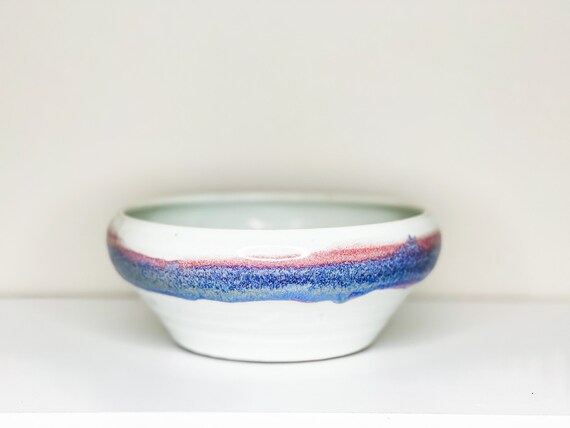 Vintage Handmade Glazed Bruning Pottery Planter Purple Blue - Etsy