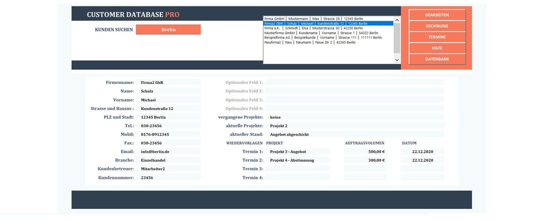 CRM Customer Database Including Invoicing Program / CRM / Excel Tool - Etsy