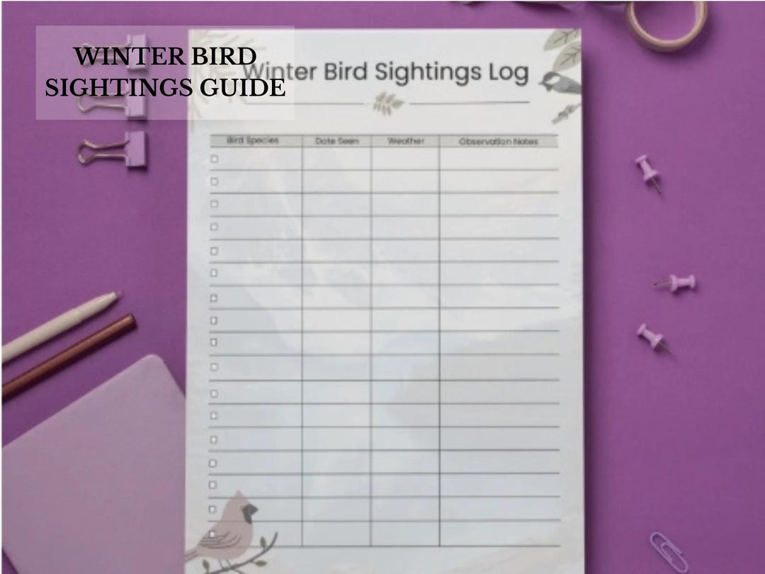 Winter Birdwatching Printable Bundle, January Bird Checklist ...