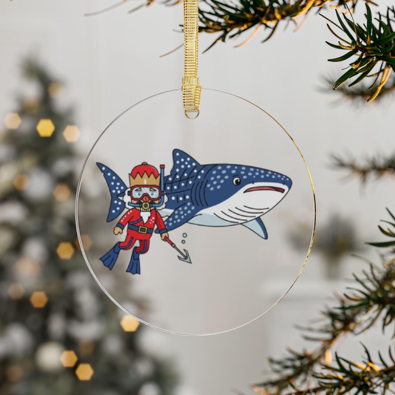 Nutcracker Scuba Diver With Whale Shark Acrylic Ornament - Etsy