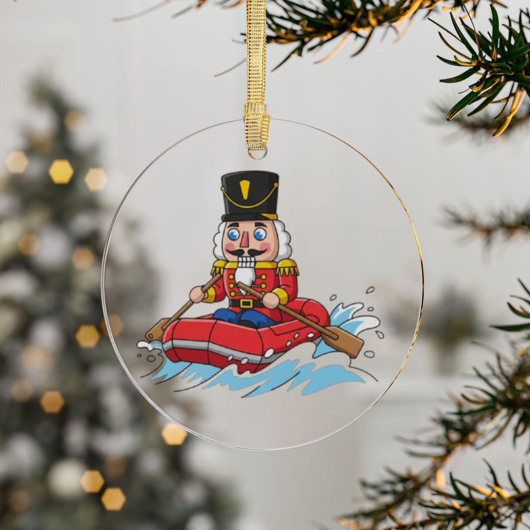 Nutcracker Rowing Raft Acrylic Ornament, Christmas Holiday Tree Decor ...