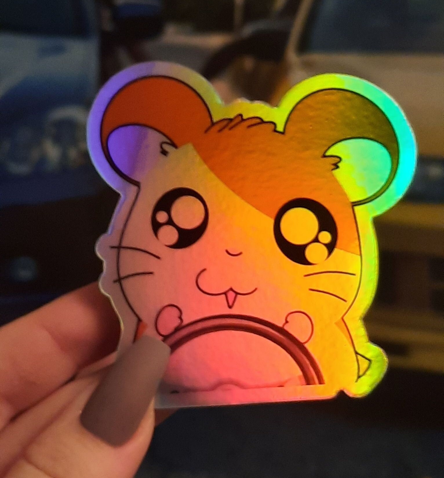 Hamtaro Holographic Sticker Weatherproof Car Sticker - Etsy
