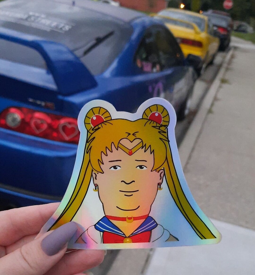 Booby Moon, Sailor Moon Bobby Hill Holographic Sticker, Car ...