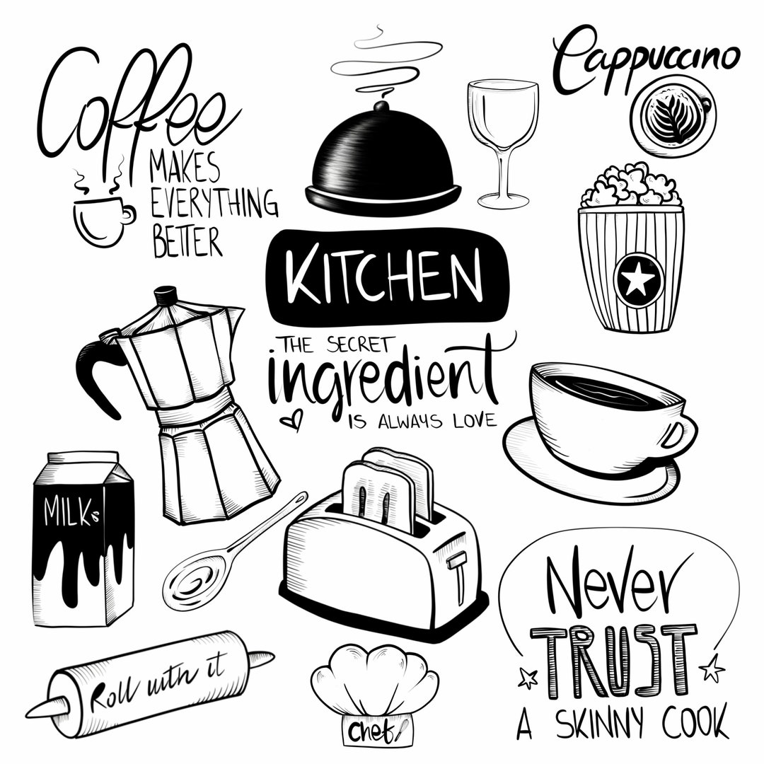 Procreate Kitchen Brushset Stamps - Etsy