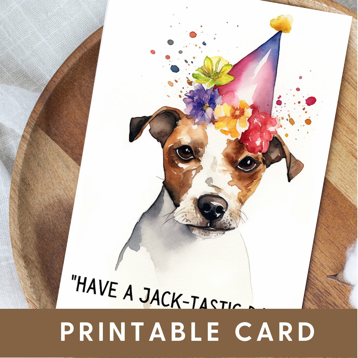Jack Russell Greeting Card Instant Digital Download Printable Birthday ...