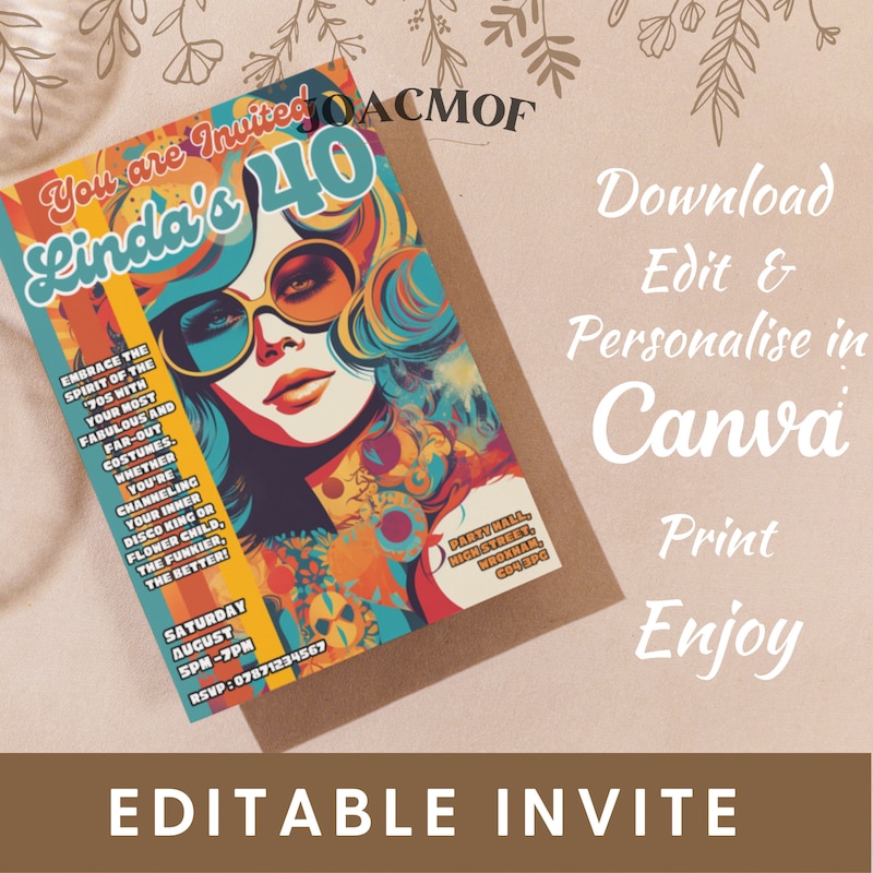 60s Party Invitation - Etsy