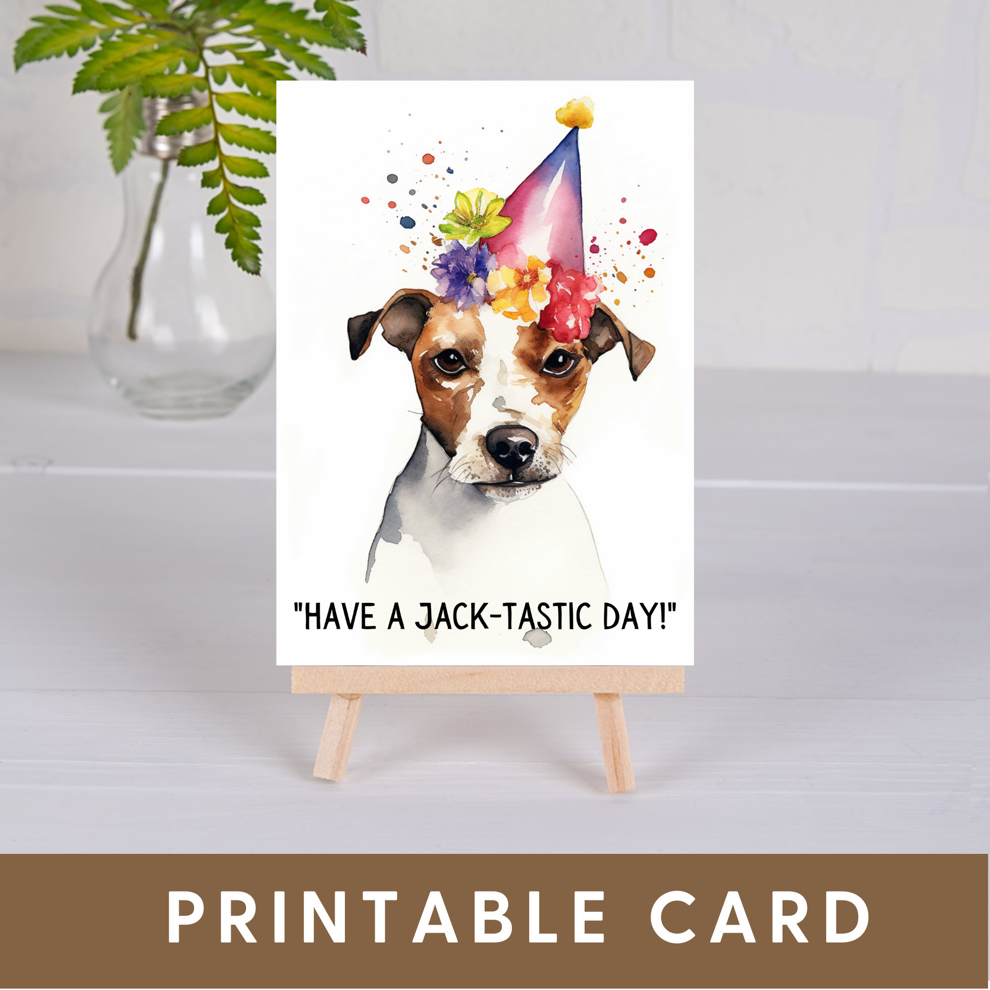 Jack Russell Greeting Card Instant Digital Download Printable Birthday ...