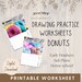 Printable Art Worksheets Activity, Turtles, Drawing Practice, Colouring ...