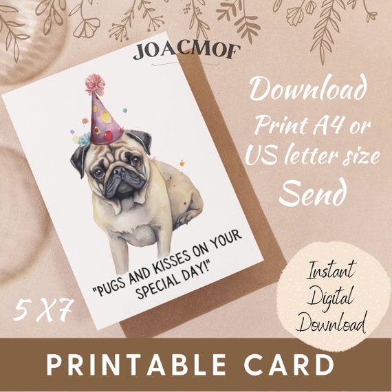 Printable Pug Cards